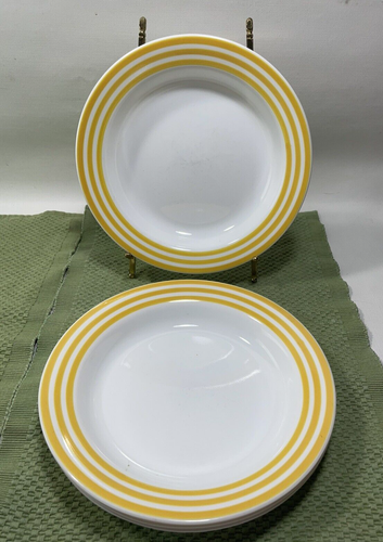 Corelle Yellow Rainbow Flat Rim Soup /Salad /Pasta Bowls 8-1/2" set of ...