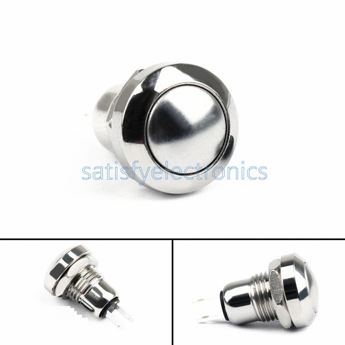 1Pcs 8mm Mini 1NO 2Pin Metal Momentary Push Button Switch 0.5A/250VAC ...