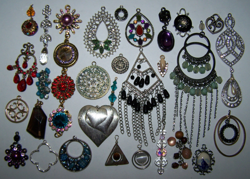 Jewelry Junk Parts Pieces Lot Craft Mosaics JewelryArt Acrylic Glass ...