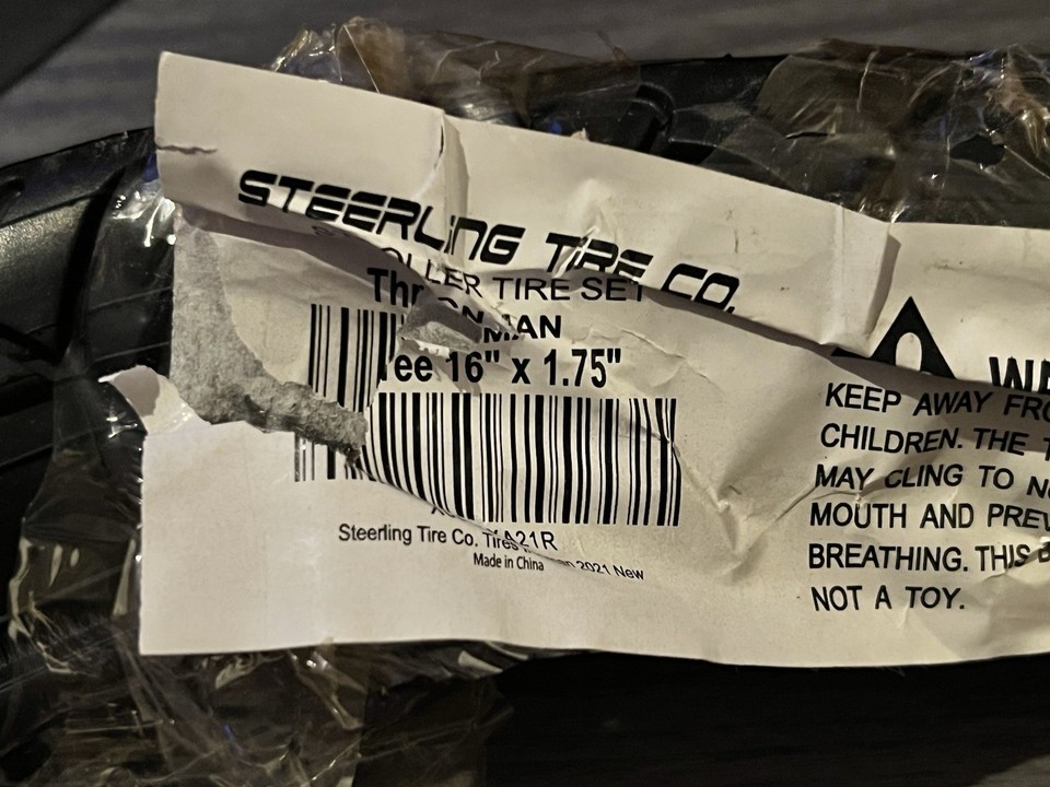(3) Steerling Tire Co Replacement Tires For Strollers - Size 16”x1.75 ...