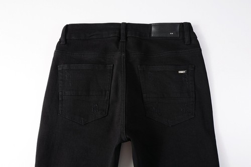 AMIRIS Men's Jeans Black Grey Patched Low Waist Tight Fashion Jeans NEW ...