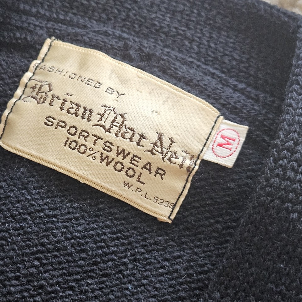 Vtg Brian Mat Neil Button Front Wool Letterman Varsity Cardigan Sweater ...
