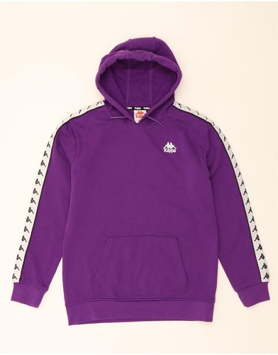KAPPA Mens Graphic Hoodie Jumper Large Purple Colourblock Cotton DM80 ...