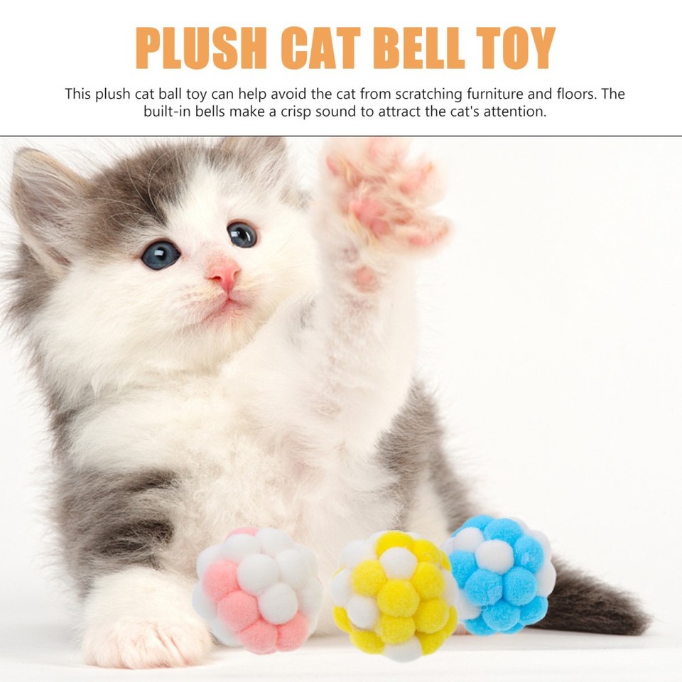 Plush Cat Toys with Bell 3Pcs Kitten Chew Indoor Pet Play | eBay UK