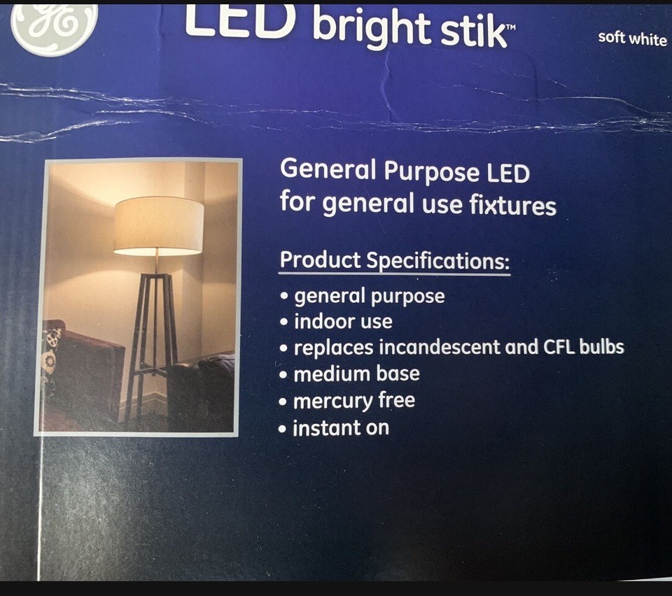 GE LED bright stick Bulb 760 Lumens, Soft White, 6pk Bulb | eBay