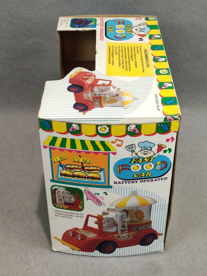 Fast Car Battery Operated New Vintage 80 Fast Food Car Hot Dog Pizza ...