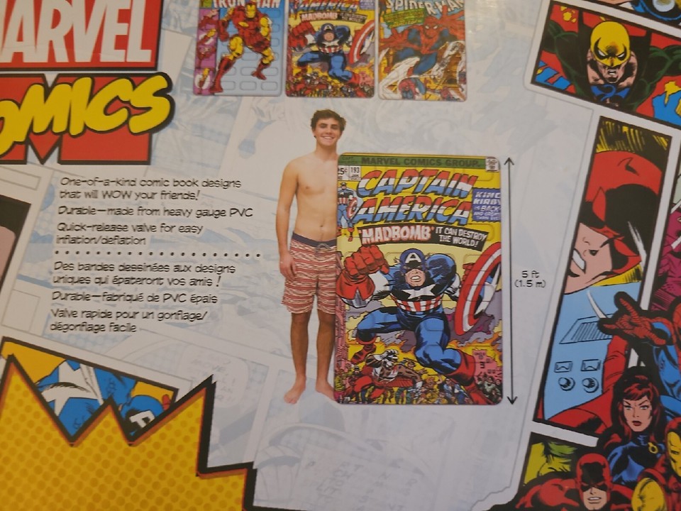 Marvel Comic Book Float Inflatable Captain America Pool Raft NEW in ...