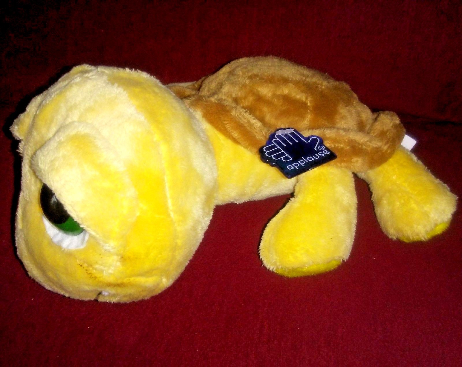 Applause Russ Berrie SHELLY the Turtle Big Eyed 10in Gold Brown Soft ...