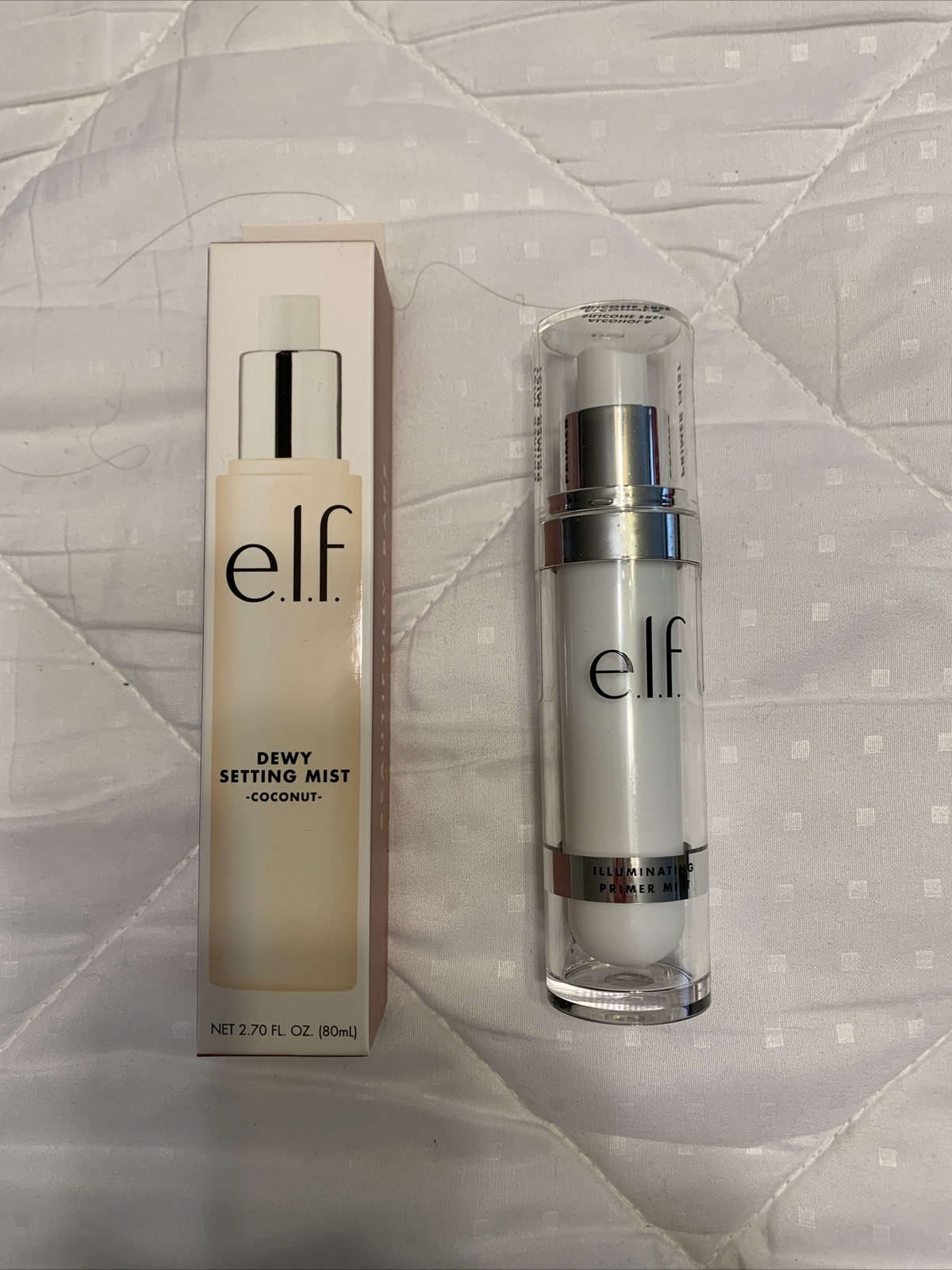 Elf Dewy Setting Mist Coconut and Illuminating Primer Mist...New in Box ...