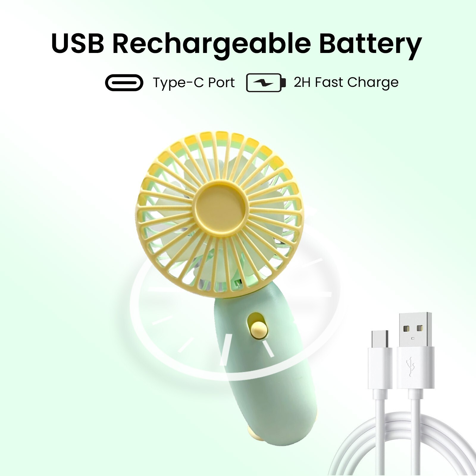 Mini Handheld Fan Battery Operated Small Personal Portable Speed ...