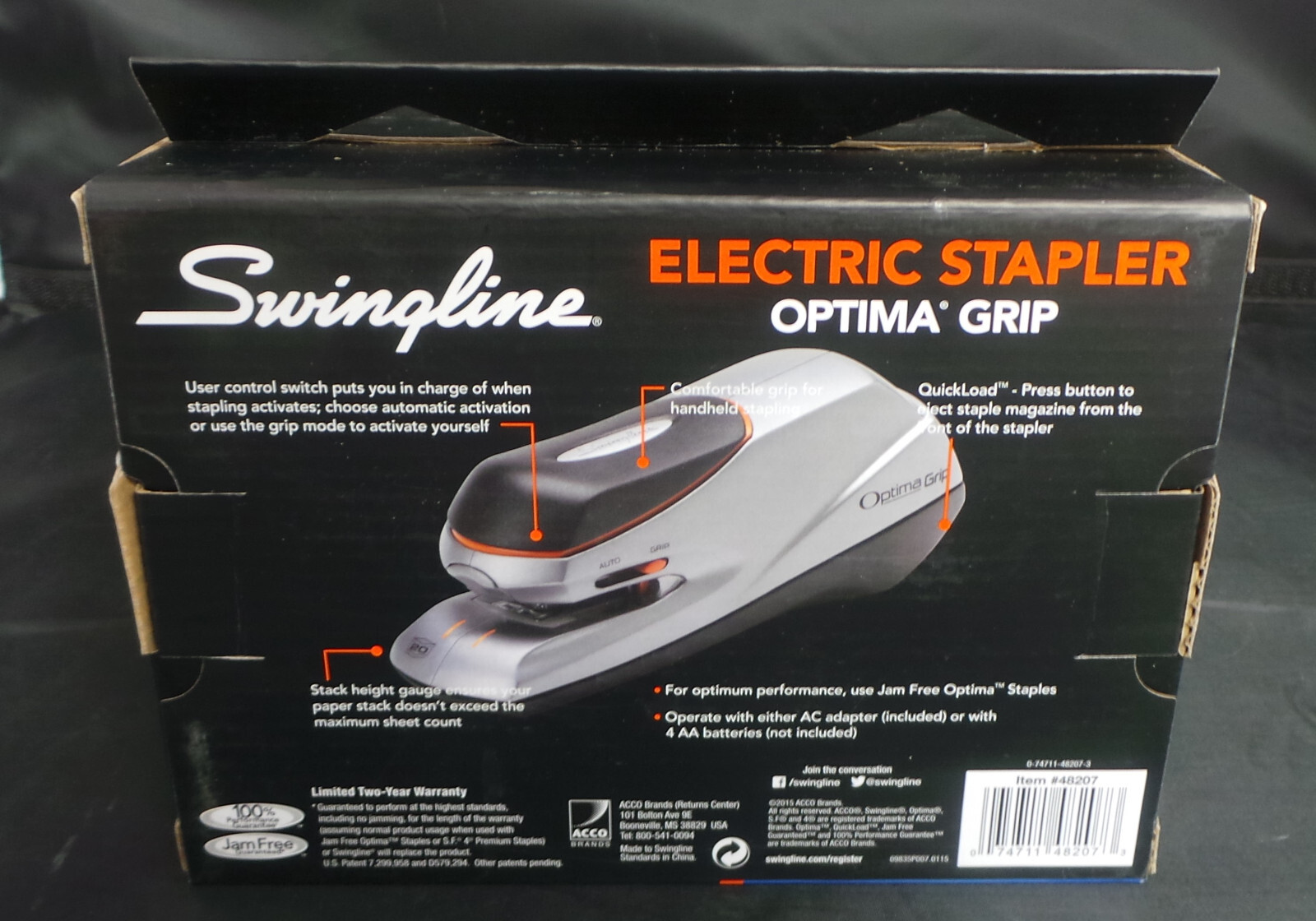 Swingline Optima Grip Electric Stapler 20 Sheet Capacity Silver E5 for ...