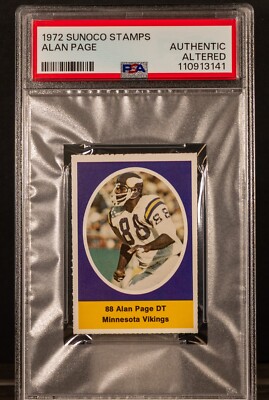 110913141 Alan Page 1972 Sunoco Stamps PSA Authentic Altered | eBay