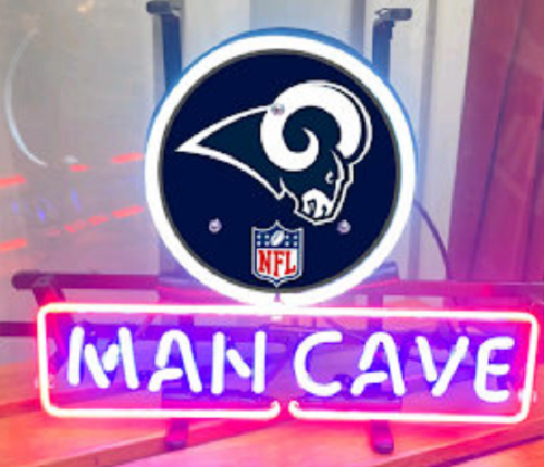 Los Angeles Rams Man Cave 14"x10" Neon Light Sign Lamp Beer Bar Open ...