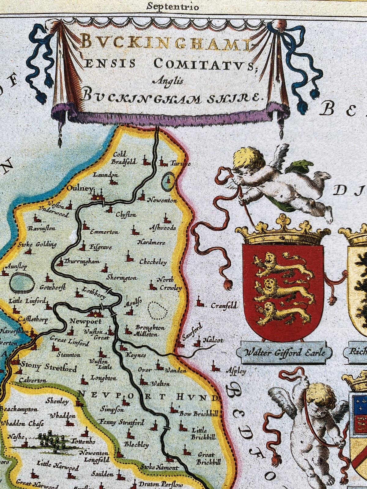 Old Antique Tudor Blaeu Map of Buckinghamshire England 1600s REPRINT 9 ...