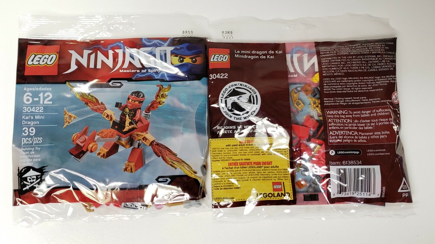 Lego 30422 NINJAGO Kai's Mini Dragon 39 Piece Set-New in Sealed Poly ...