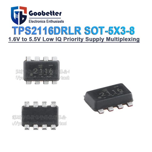 Original TPS2116DRLR SOT-5X3-8 1.6V to 5.5V Low IQ Priority Power ...