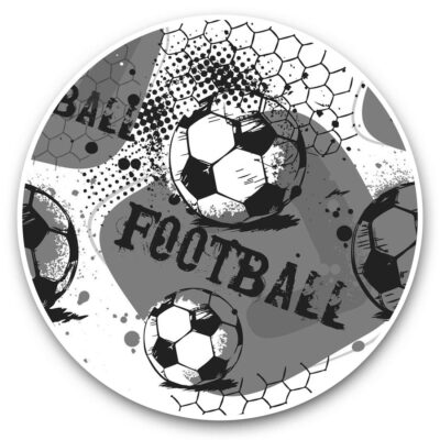 2 x Vinyl Stickers 15cm (bw) - Football Funky Pattern Kids Boys #43945 ...