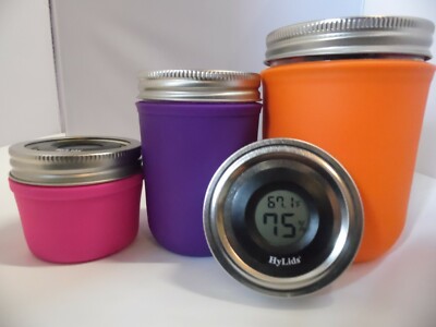 CURING JARS DIGITAL HUMIDITY/TEMP GLASS MANSON JAR 7G 14G 28G HUMIDOR ...