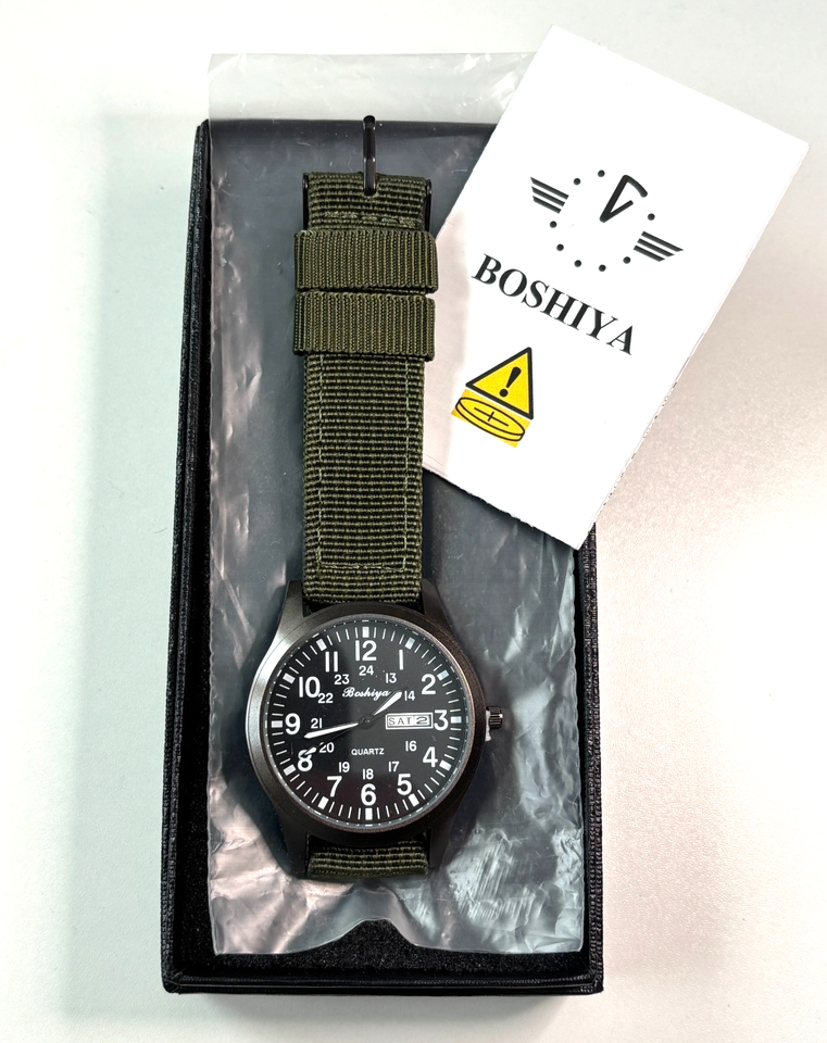 NEW BOSHIYA MEN'S QUARTZ FIELD WATCH | eBay