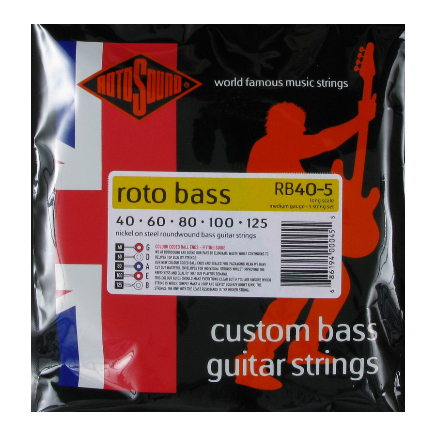 Rotosound RB40-5 Roto Bass 5-String Bass Strings, New! | eBay