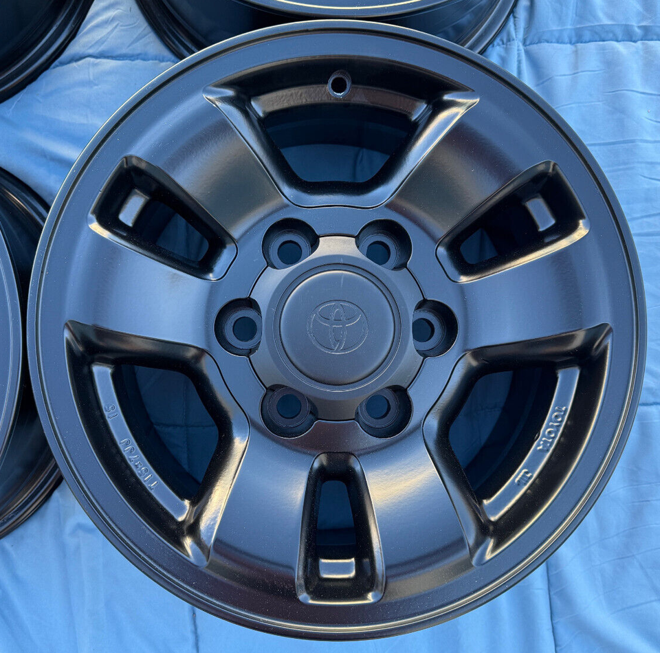 (4) 15" TOYOTA TACOMA 4 RUNNER T100 SEMI GLOSS BLACK OEM WHEELS 15X7 ...