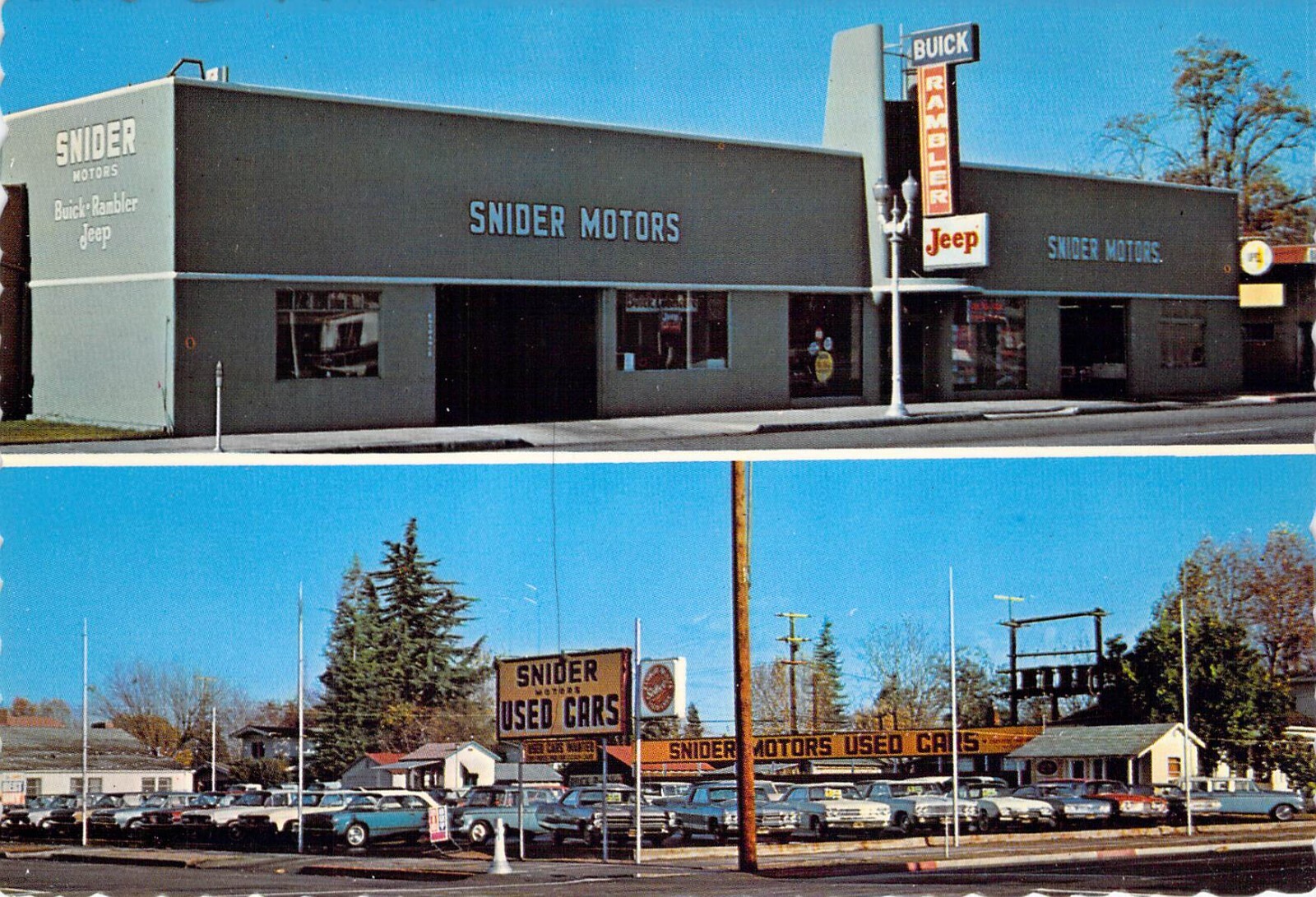 1967 CA Turlock SNIDER MOTORS Auto Dealer Jeep Buick AMC MINT 4x6 ...