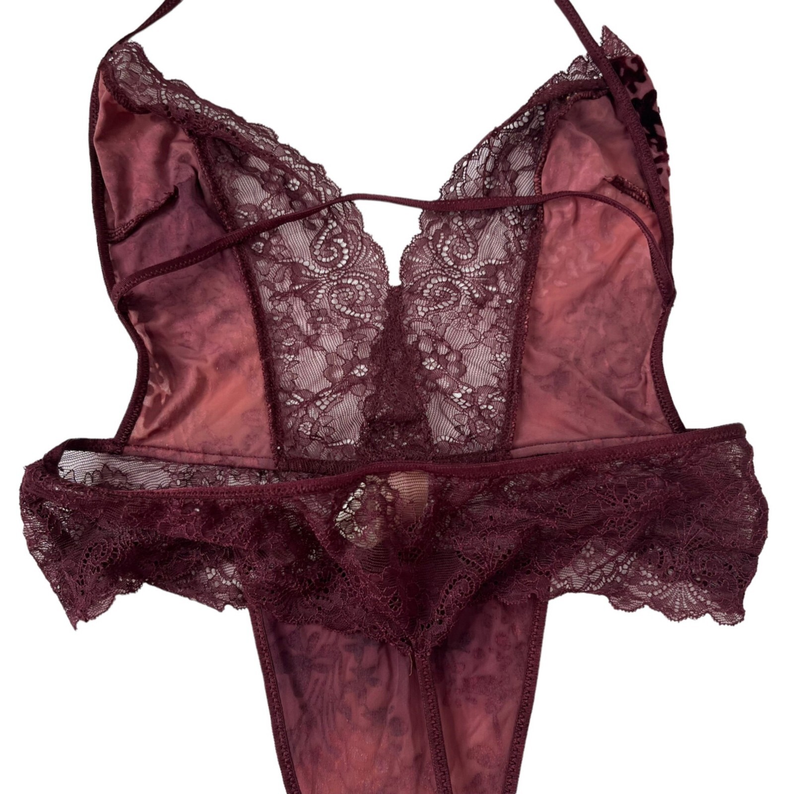 In Bloom by Jonquil Lace Teddy Nightie Maroon Velvet … - Gem