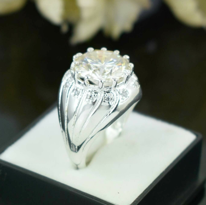 5 Ct Off White Treated Diamond Heavy Ring Great Luster Certified ...