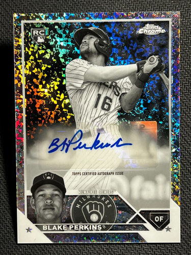 2023 Topps Chrome MINI DIAMOND REFRACTOR ROOKIE AUTO Blake Perkins item ...