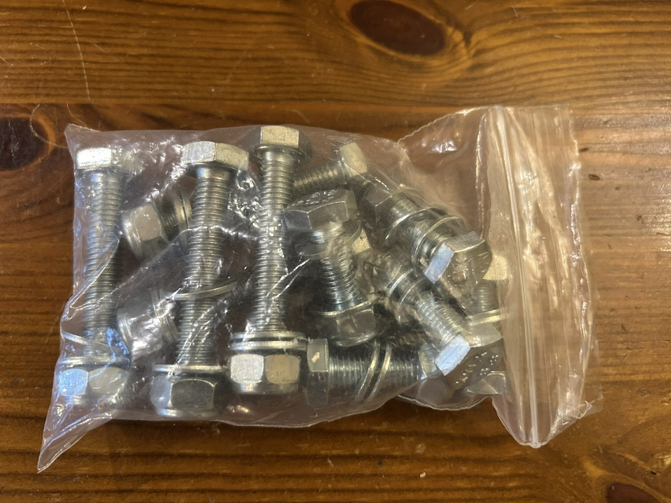 M10 x 60mm Bolts (x5), M10 x 30mm Bolts (x5), Nyloc Nuts x 10, Flat ...