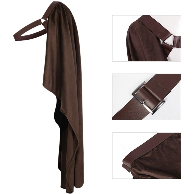 Men Cosplay Medieval Half Shoulder Cloak Medieval Shawl With Adjustable ...