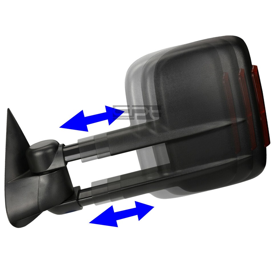 Fit 03-07 Gm Gmt800 Power+Heated+Led Signal Light Rear View Towing ...