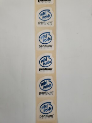 Vintage Lot of 10 pcs Blue Intel inside Pentium stickers approx 2 X 2 ...