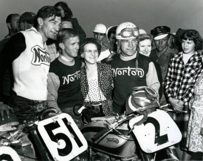 1950 Norton riders Bill Tuman Dick Klamforth Billy Mathews all fin- Old ...
