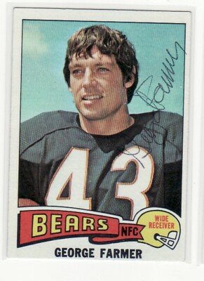 GEORGE FARMER CHICAGO BEARS 1975 TOPPS #346 UCLA UNIVERSITY AUTOGRAPHED ...