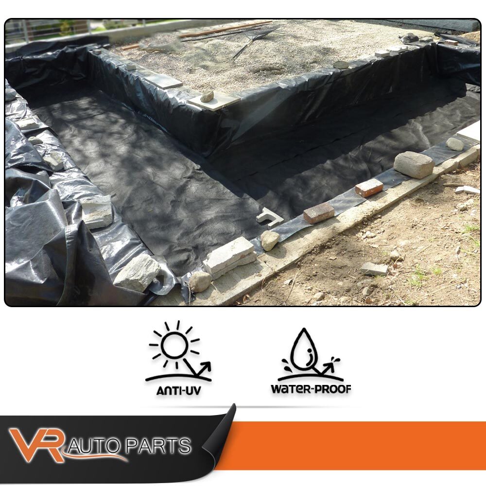 20 x 25 ft 20 Mil Black HDPE Fish Pond Liner Pond Liners Waterproof ...