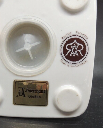 Vintage Reutter Porzellan West Germany Porcelain Rotary Phone Bank Blue ...