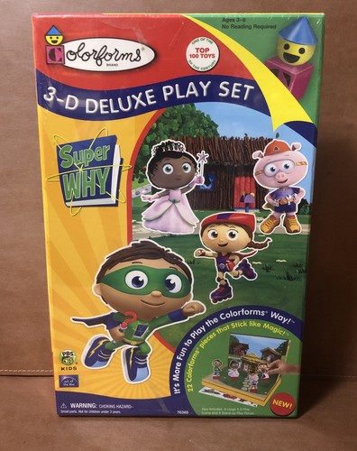 New Colorforms PBS Kids SUPER WHY 3-D Deluxe Play Set Factory Sealed ...