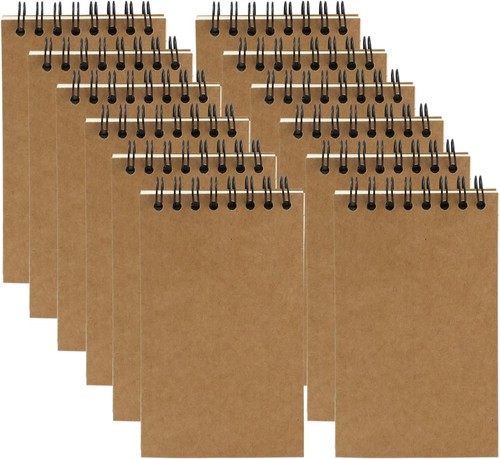 12 Pack Pocket Notebooks, 3x5 Small Notepads, Mini Spiral 60 Kraft | eBay