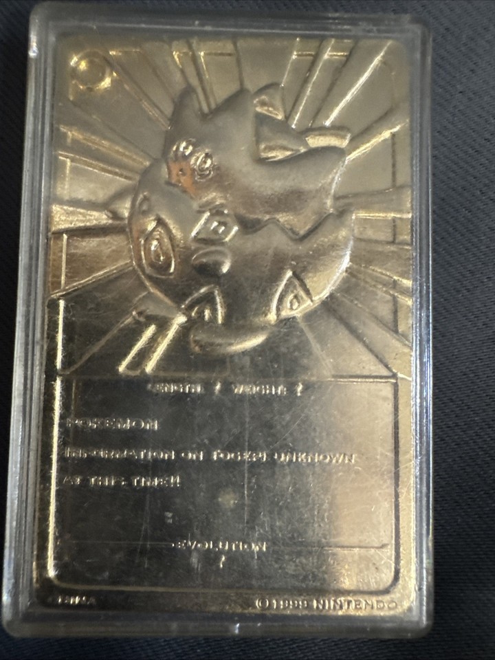 Pokemon - Togepi - 23k Gold-Plated Card - 1999 Nintendo Burger King Toy ...