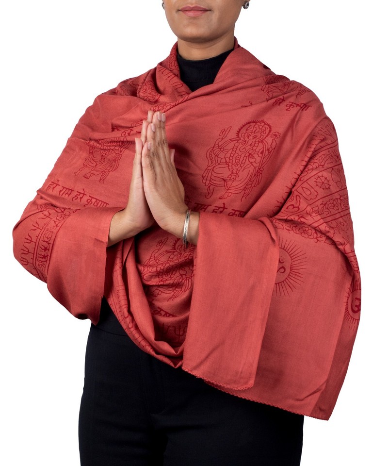 Ganesha Yoga Scarf Meditation Shawl Large Beach Wrap Hindu Prayer Stole ...