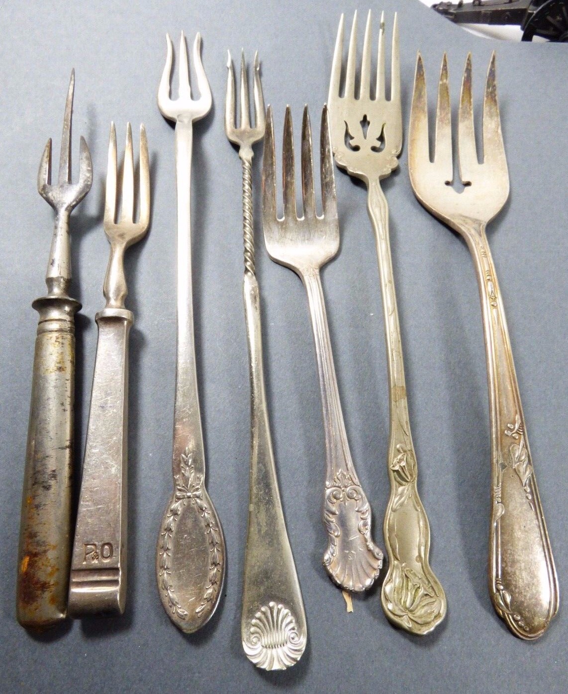 VTG Antique Mixed pattern Lot 7 Silver plate Dinner Forks Party Wedding ...