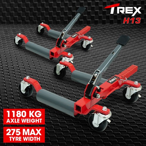 T-REX 1180kg Set of 2 Vehicle Positioning Jacks Ratcheting Car Wheel ...
