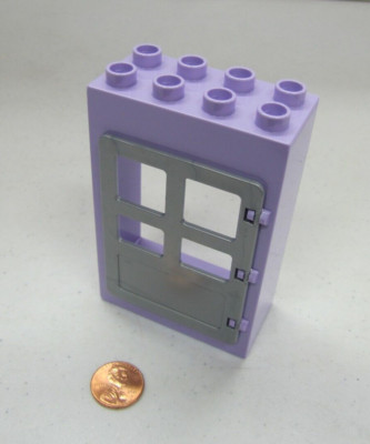 Lego Duplo LIGHT PURPLE & SILVER LARGE DOOR WINDOW PANE UNIT Building ...