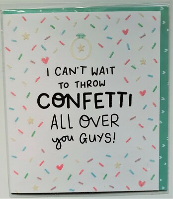 Can't wait to throw Confetti Congratulations greeting card 14x16cm ...