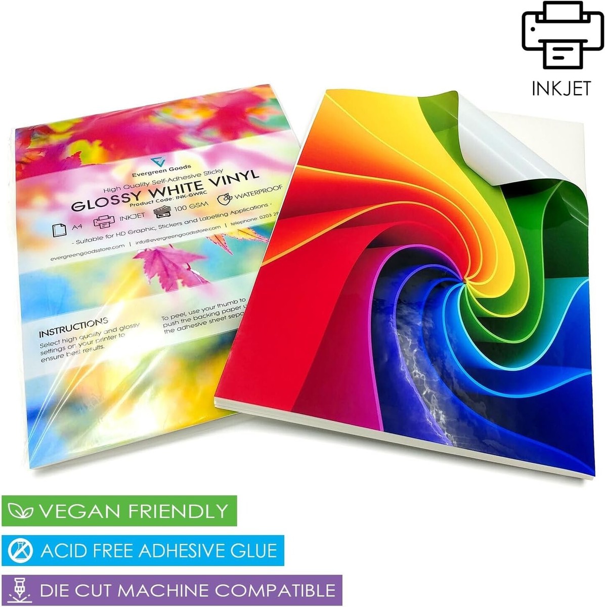 A4 Printable Sticker Paper 50 Sheets A4 Glossy Sticker Paper - Inkjet ...