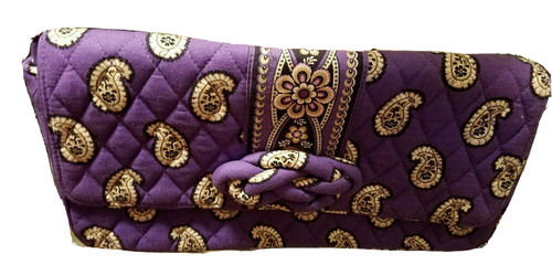 Vera Bradley SIMPLY VIOLET Knot Just A Clutch Shoulder Bag Handbag ...