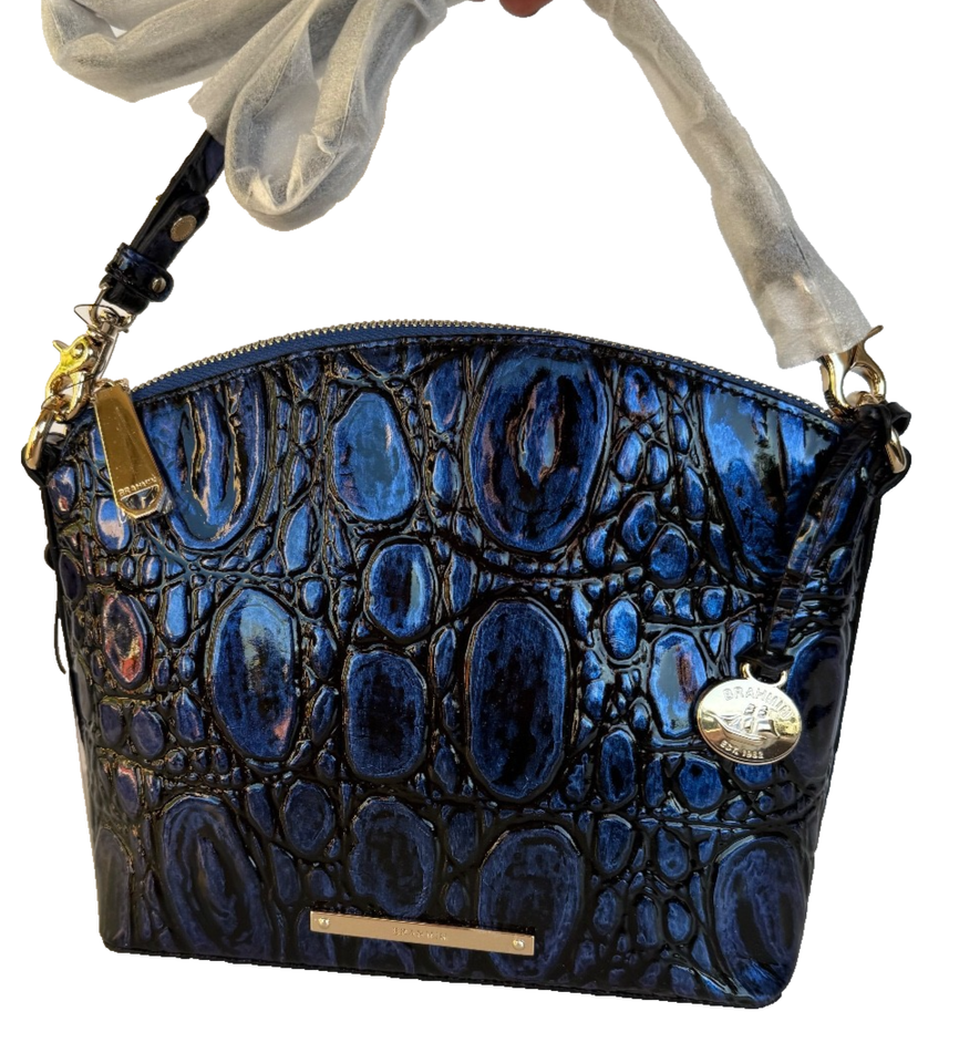 Brahmin Mini Duxbury Crossbody, Kyanite Curie Blue Black Leather NWT | eBay