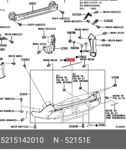 Genuine used bar, rear bumper, 5215142010 for TOYOTA 52151-42010 RAV4 ...