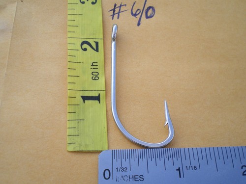 25 PCS. STAINLESS STEEL IN LINE HOOKS, MUSTAD 34007 SIZE #6/0 | eBay